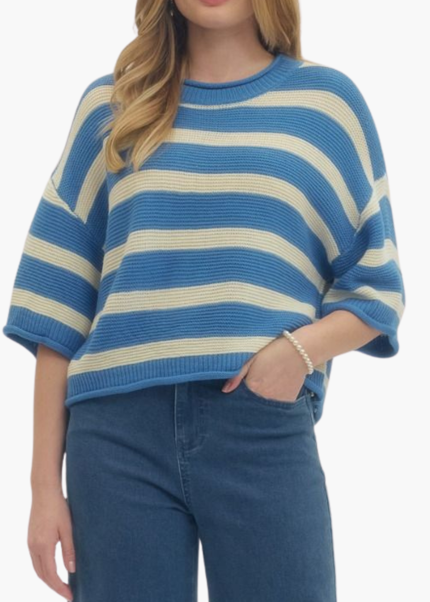 Penelope Sweater in Blue – Poppy and Pink