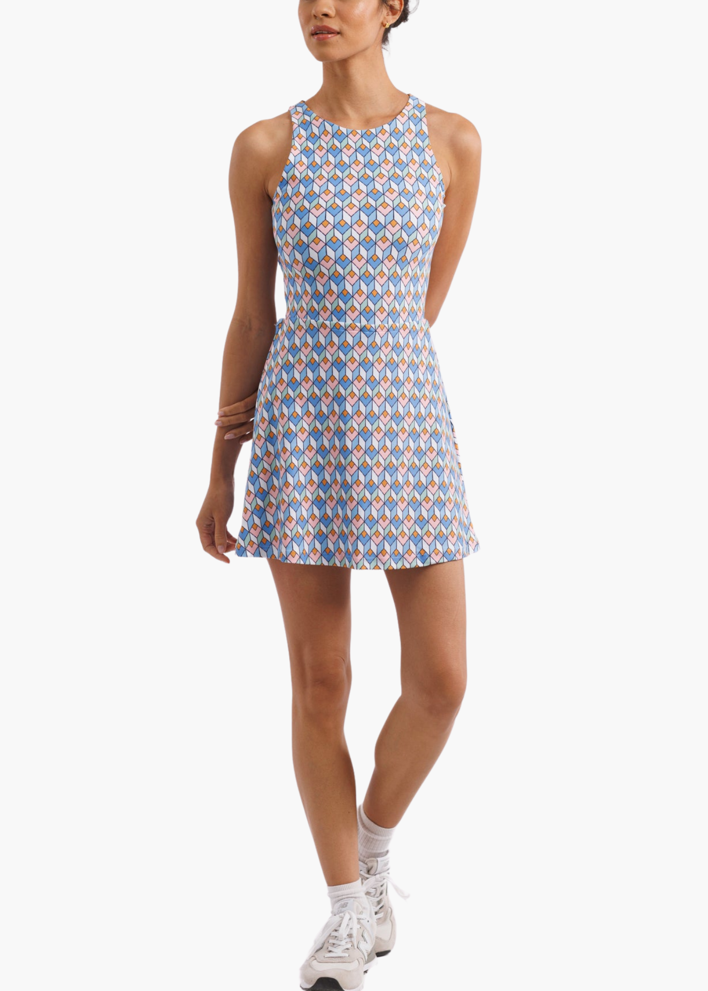 The Beck Dress in Club Tile – Poppy and Pink