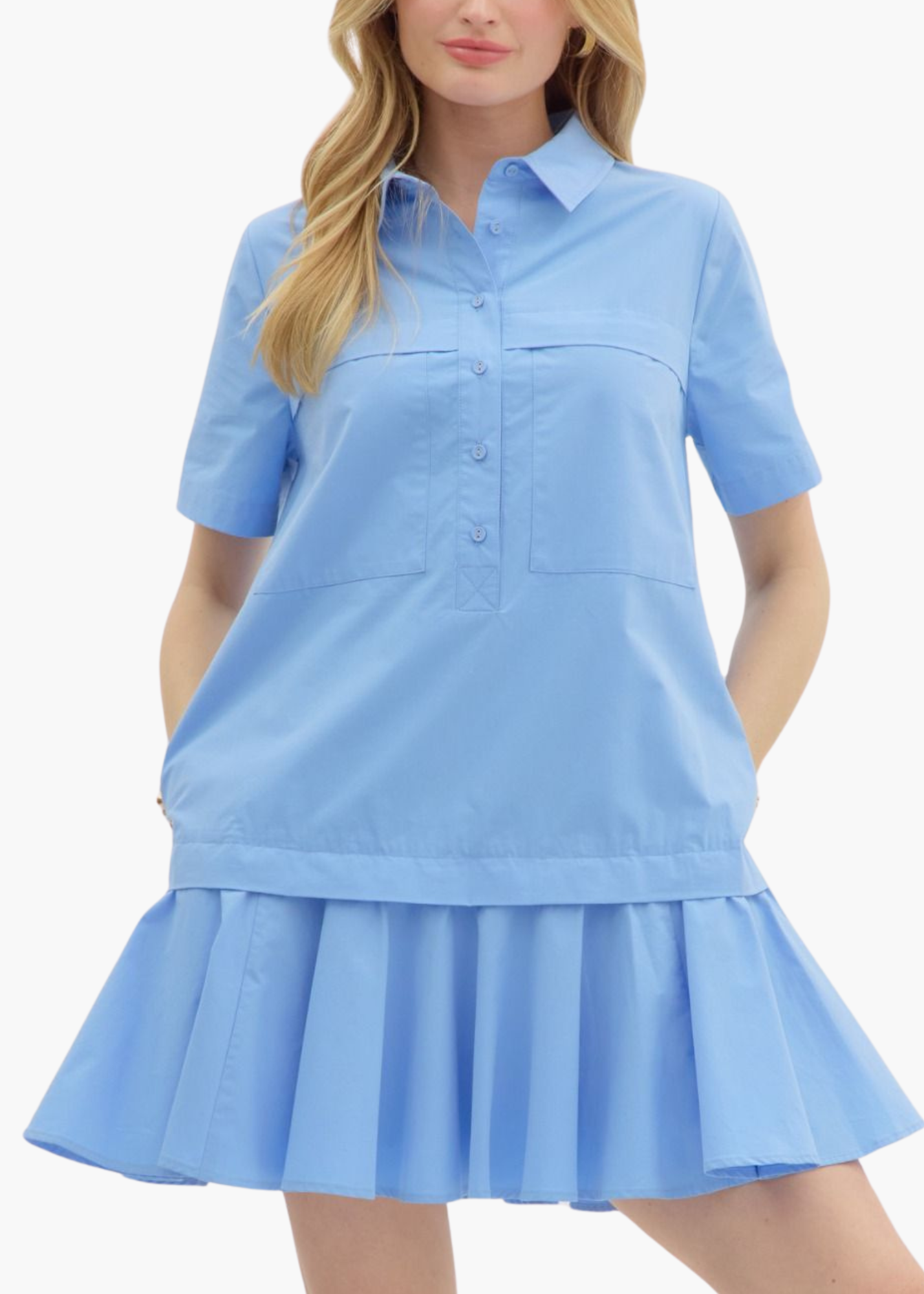 Lydia Mini Dress in Light Blue – Poppy and Pink